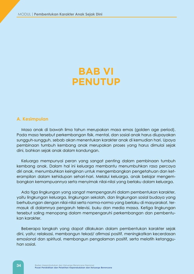 Modul pembentukan karakter sejak dini bkkbn rev4 | PDF