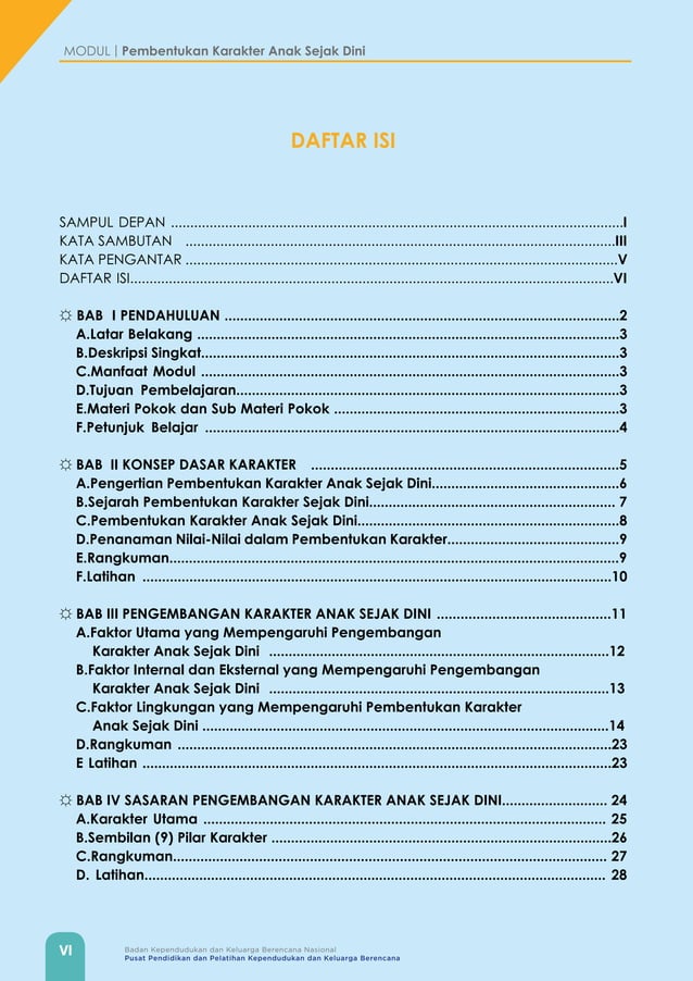 Modul pembentukan karakter sejak dini bkkbn rev4 | PDF
