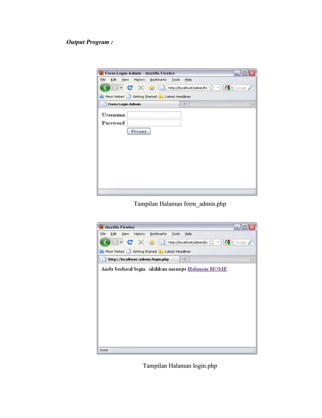 Modul pembuatan aplikasi login dengan php dan my sq lx | PDF