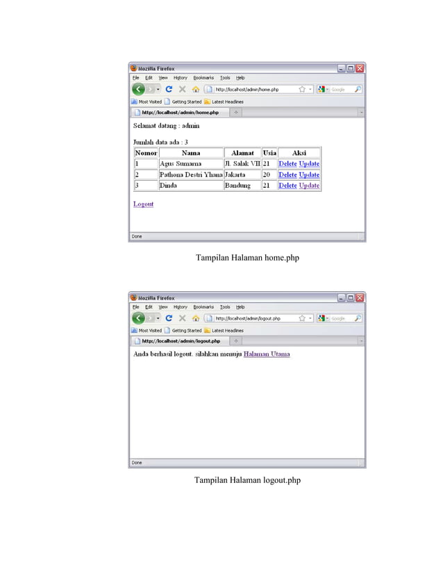 Modul pembuatan aplikasi login dengan php dan my sq lx | PDF