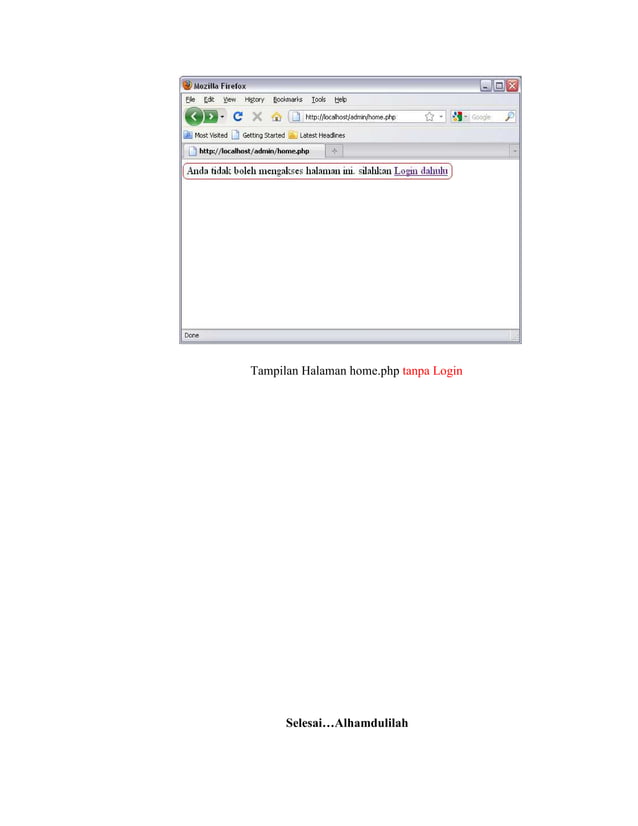 Modul pembuatan aplikasi login dengan php dan my sq lx | PDF