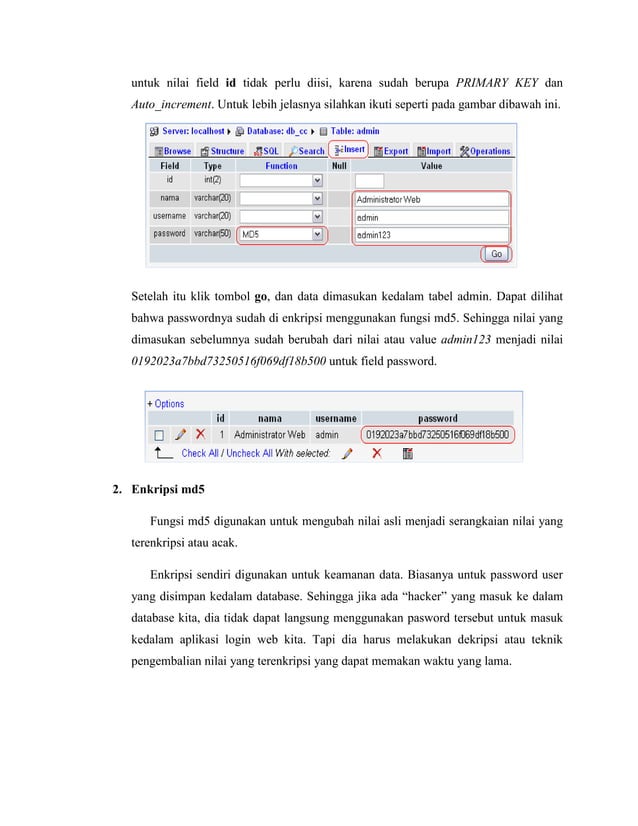 Modul pembuatan aplikasi login dengan php dan my sq lx | PDF