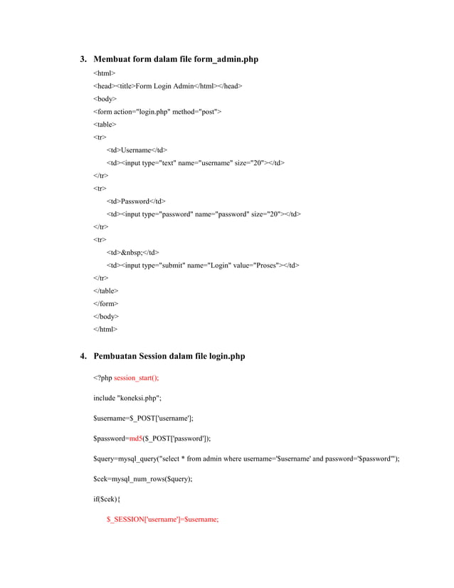 Modul pembuatan aplikasi login dengan php dan my sq lx | PDF
