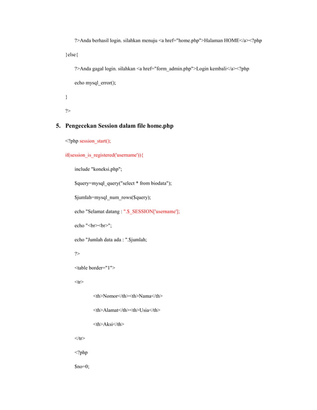 Modul pembuatan aplikasi login dengan php dan my sq lx | PDF