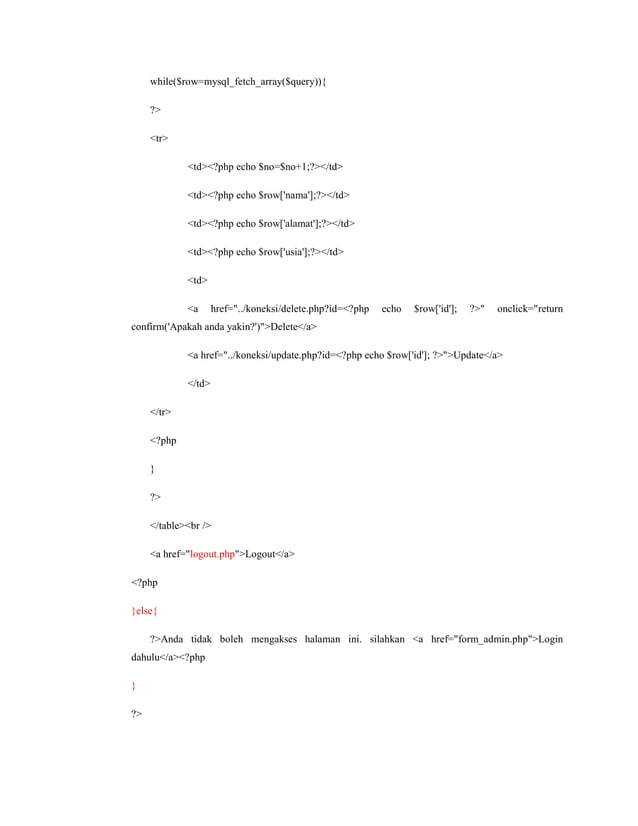 Modul pembuatan aplikasi login dengan php dan my sq lx | PDF