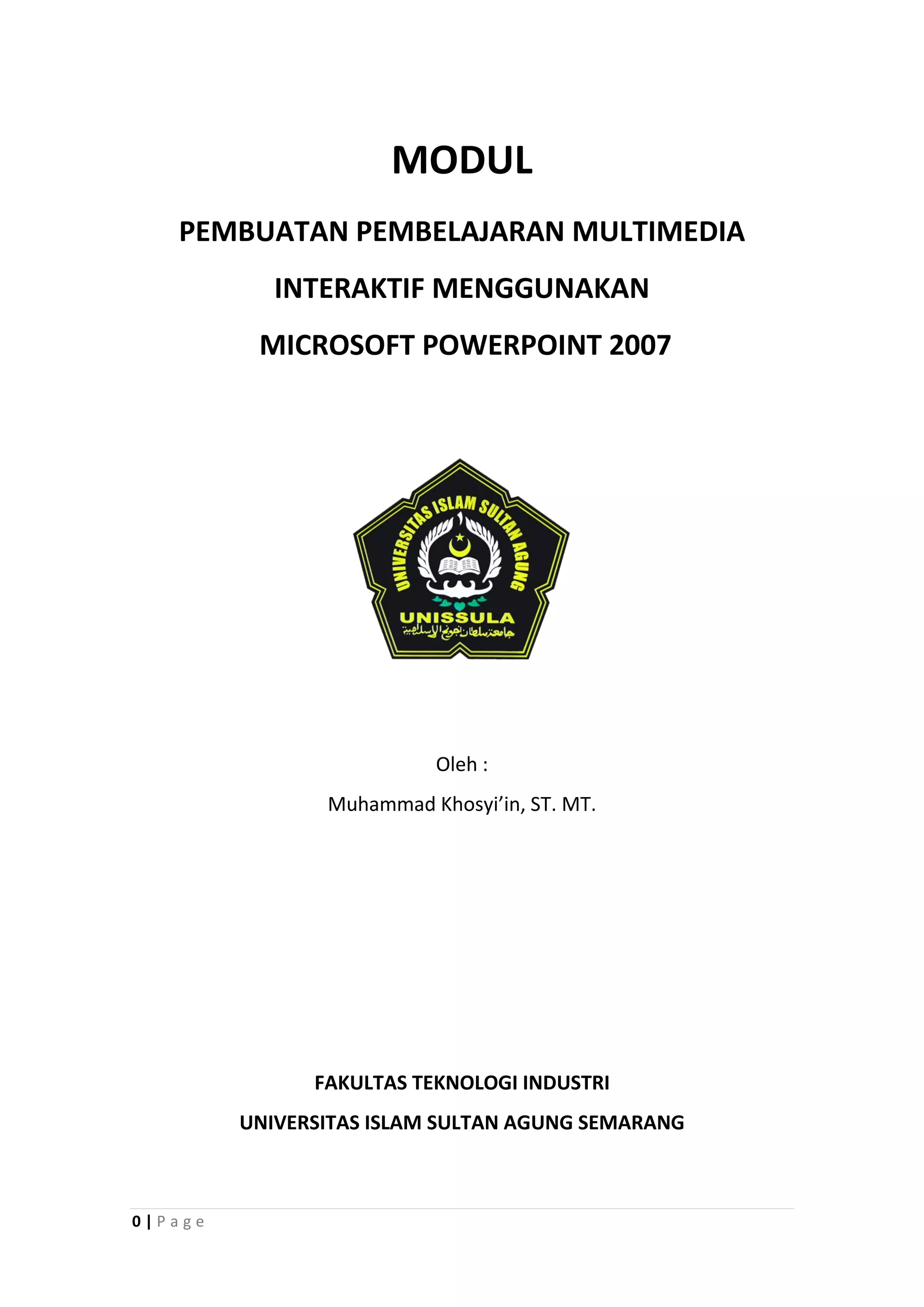 Modul pembuatan multimedia interaktif menggunakan power point | PDF