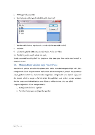 Modul pembuatan multimedia interaktif menggunakan power point | PDF