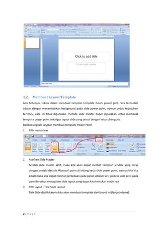 Modul pembuatan multimedia interaktif menggunakan power point | PDF