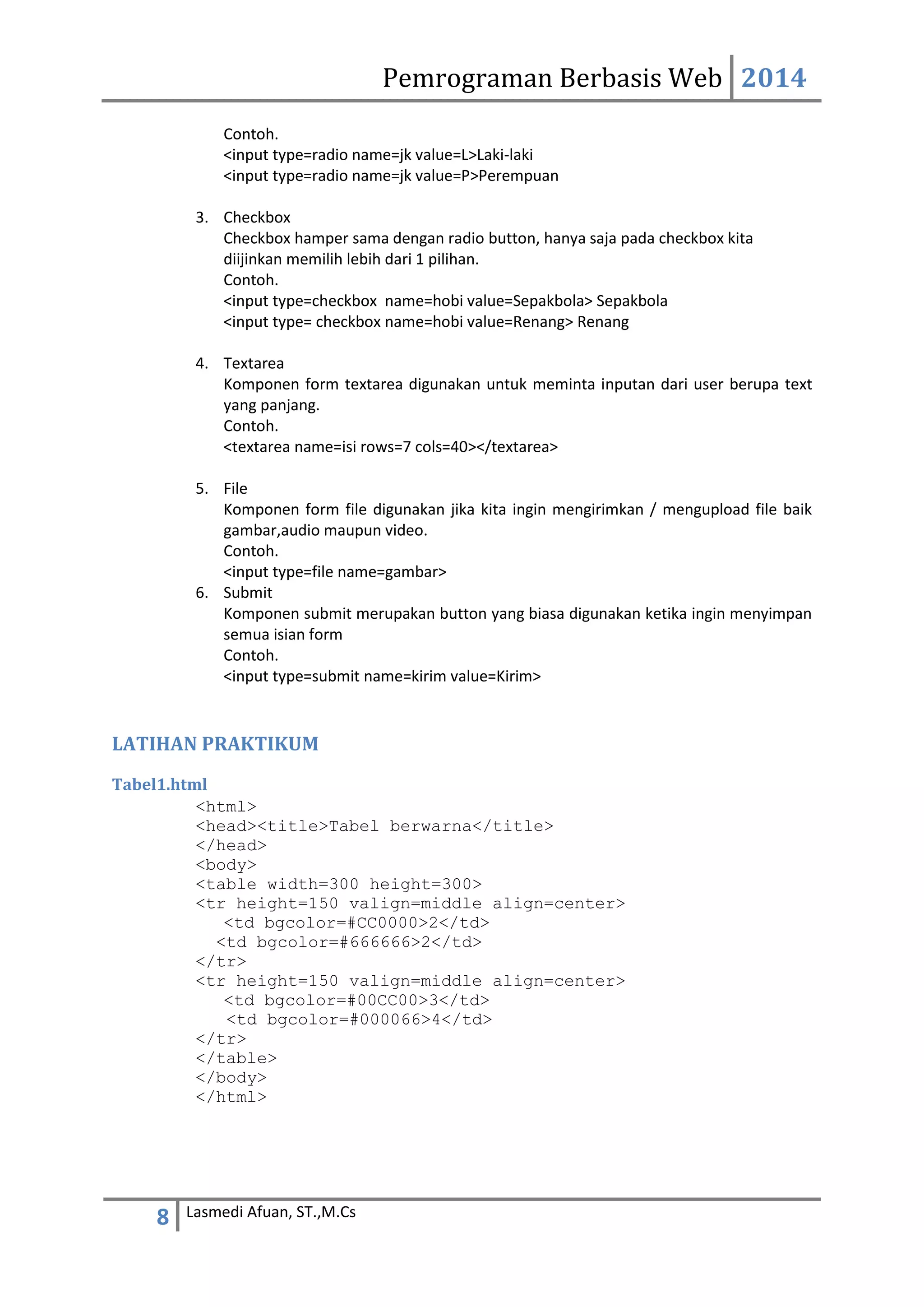 Modul pemrograman berbasis_web.pdf;filename= utf-8''modul pemrograman berbasis web | PDF