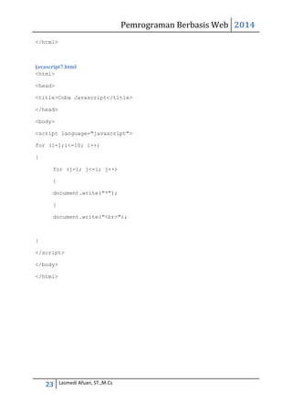Modul pemrograman berbasis_web.pdf;filename= utf-8''modul pemrograman berbasis web | PDF