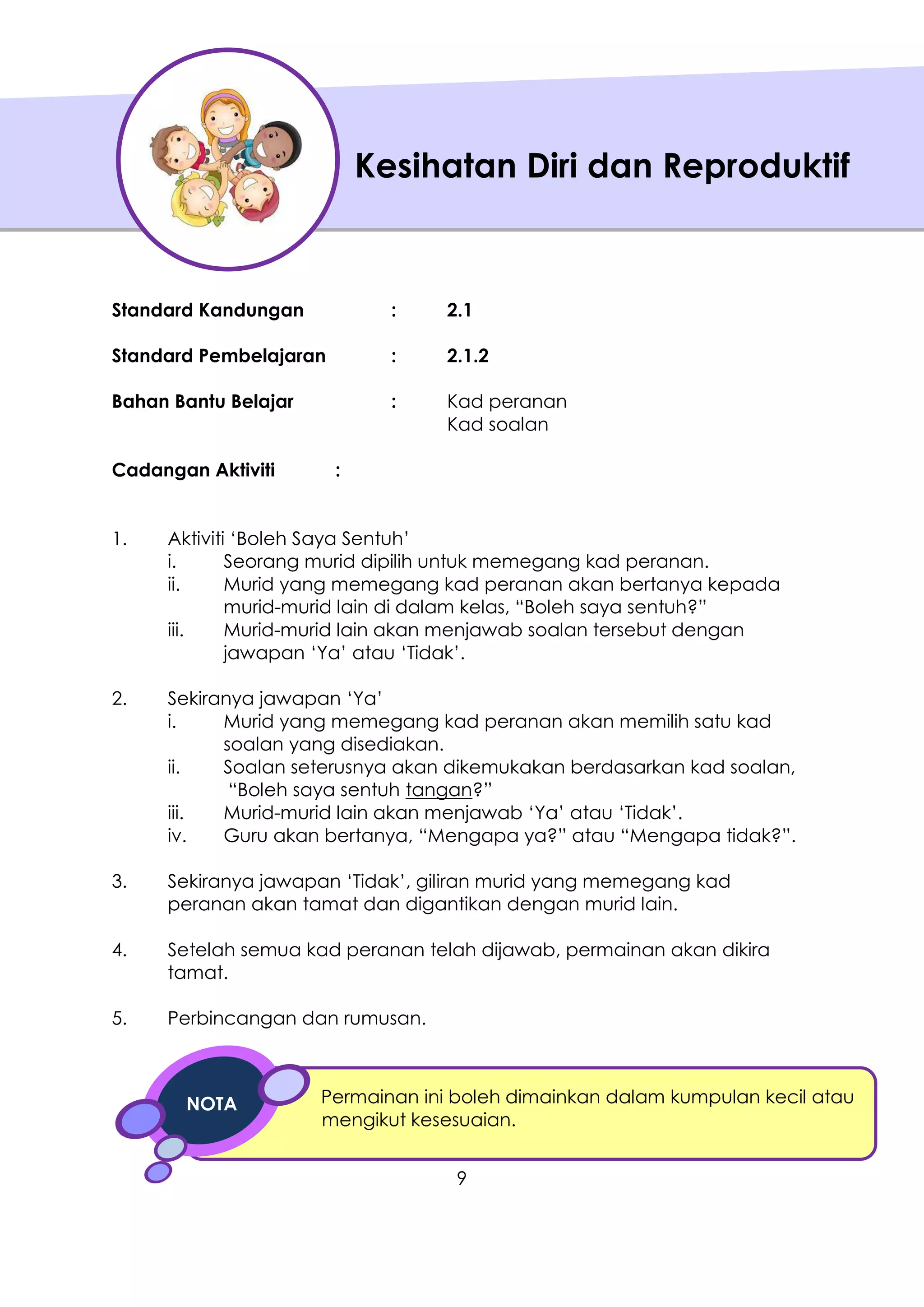 Modul pengajaran pk tahun 1 | PDF