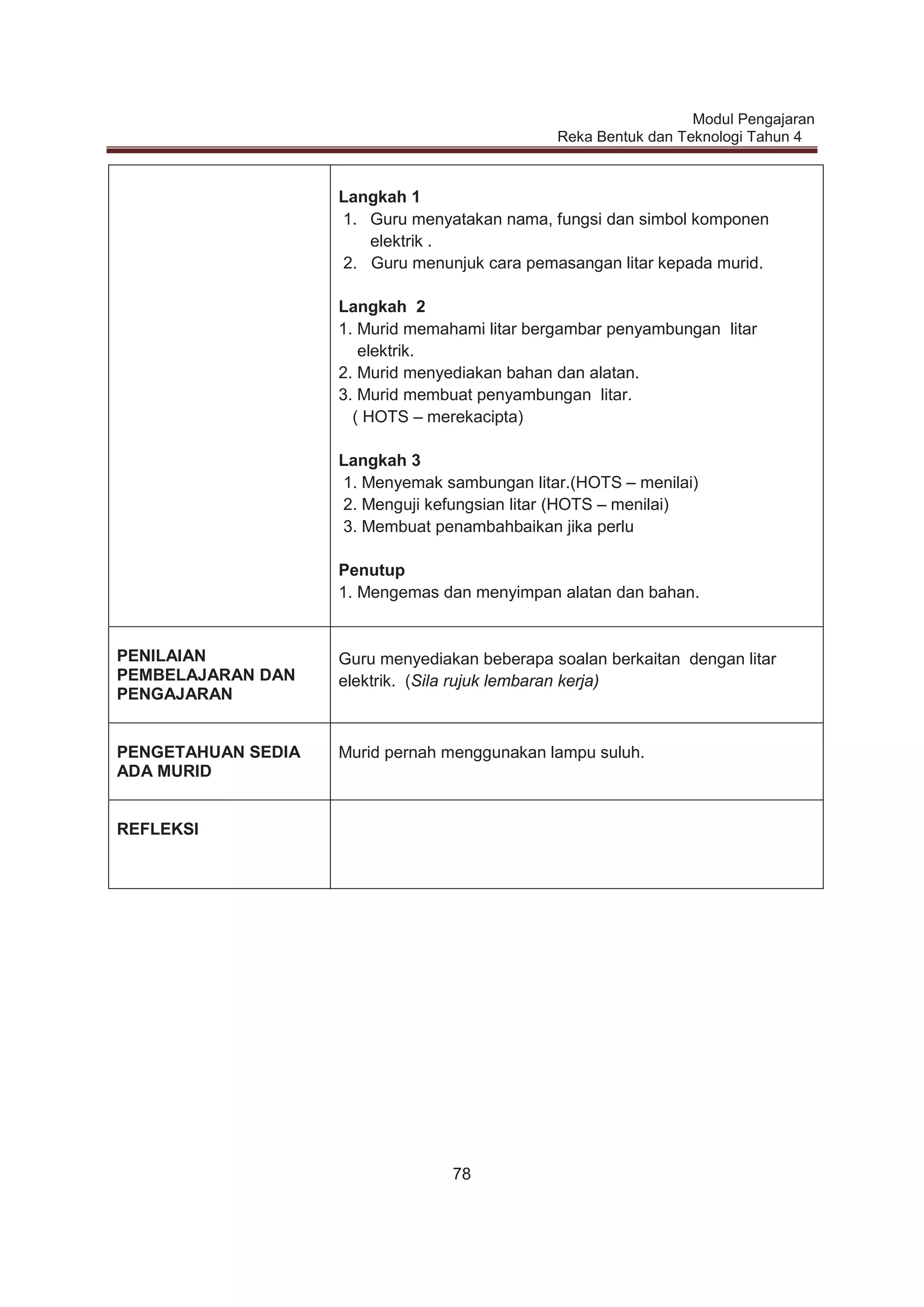 MODUL PENGAJARAN RBT TAHUN 4 (TERBARU) DSKP | PDF