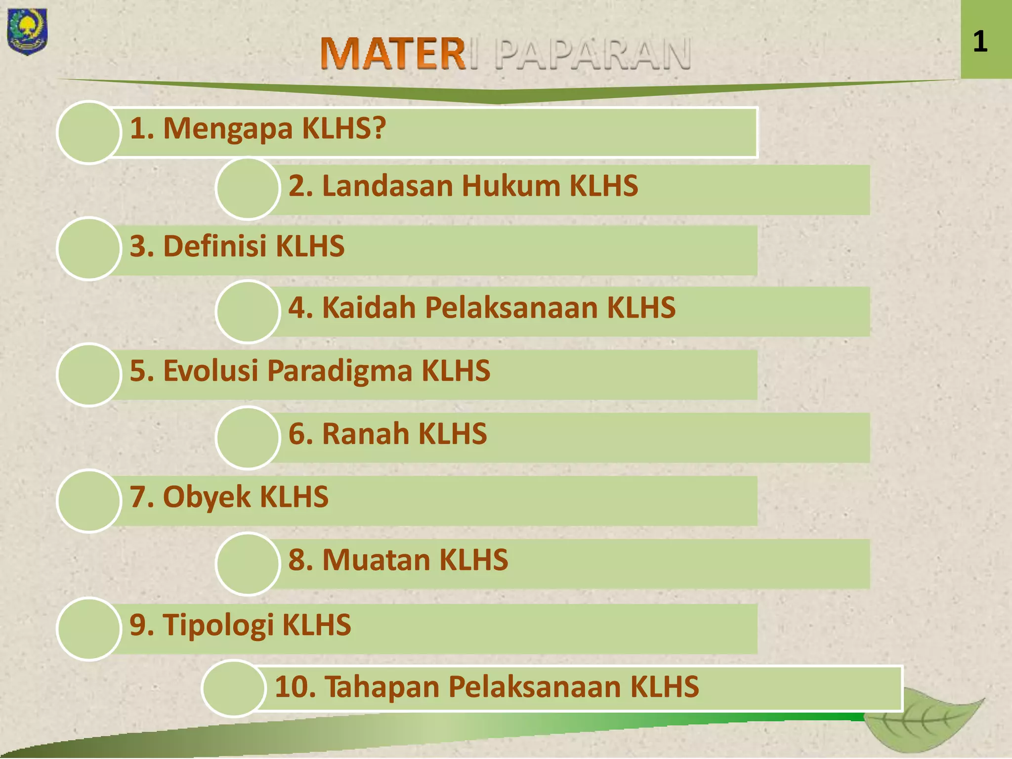 Modul pengantar klhs | PPTX