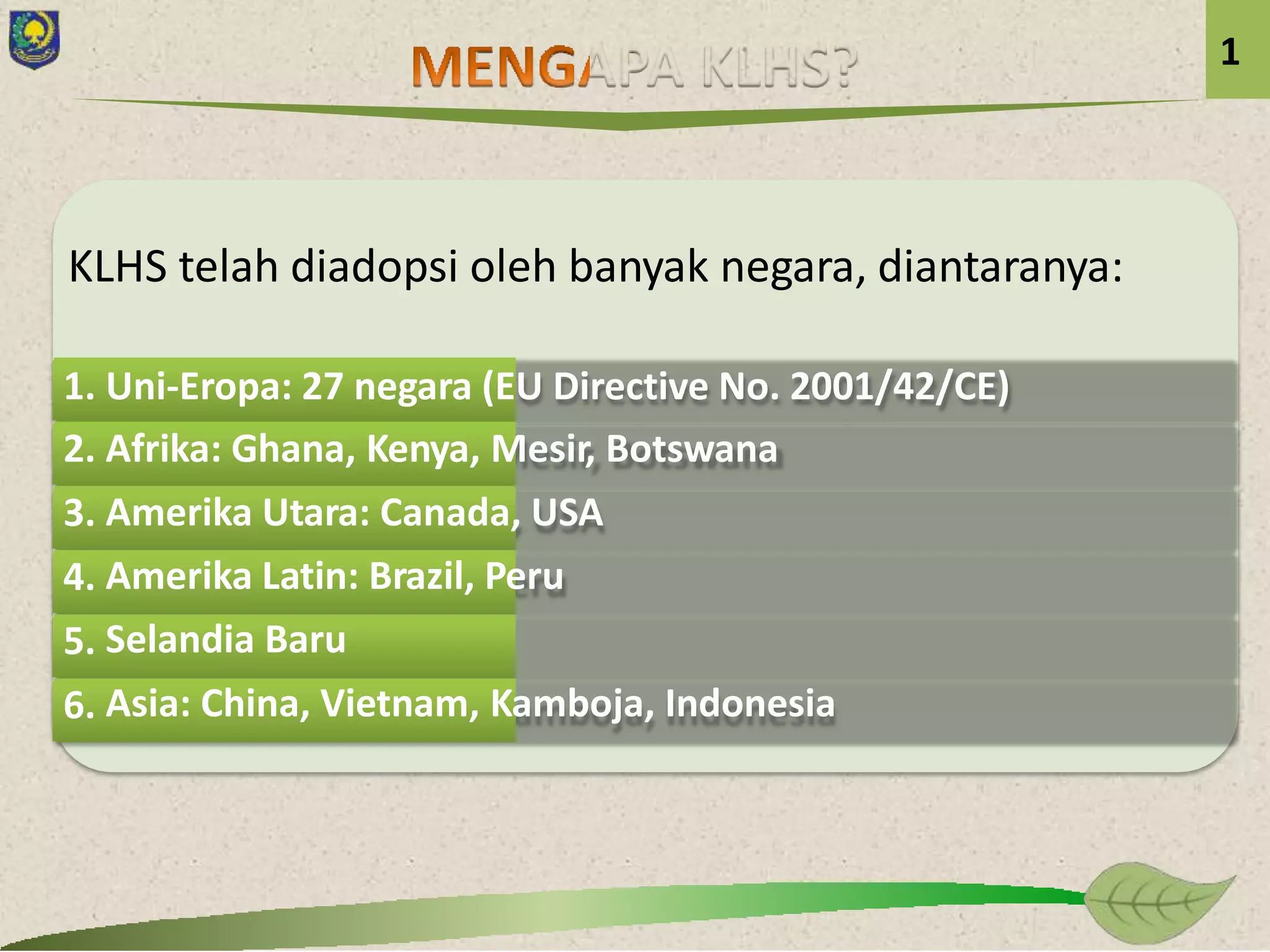 Modul pengantar klhs | PPTX