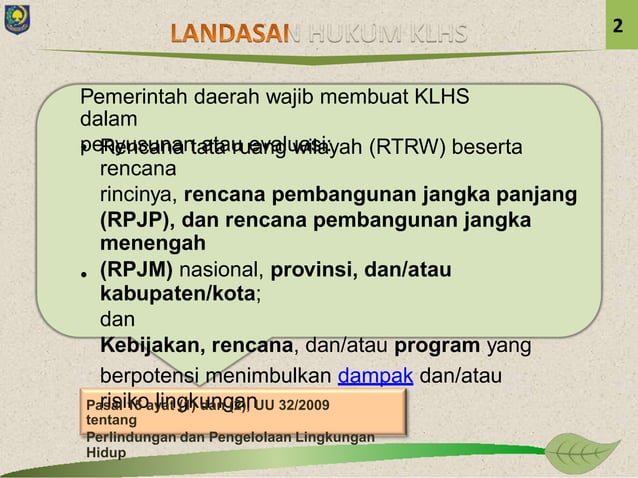 Modul pengantar klhs | PPTX