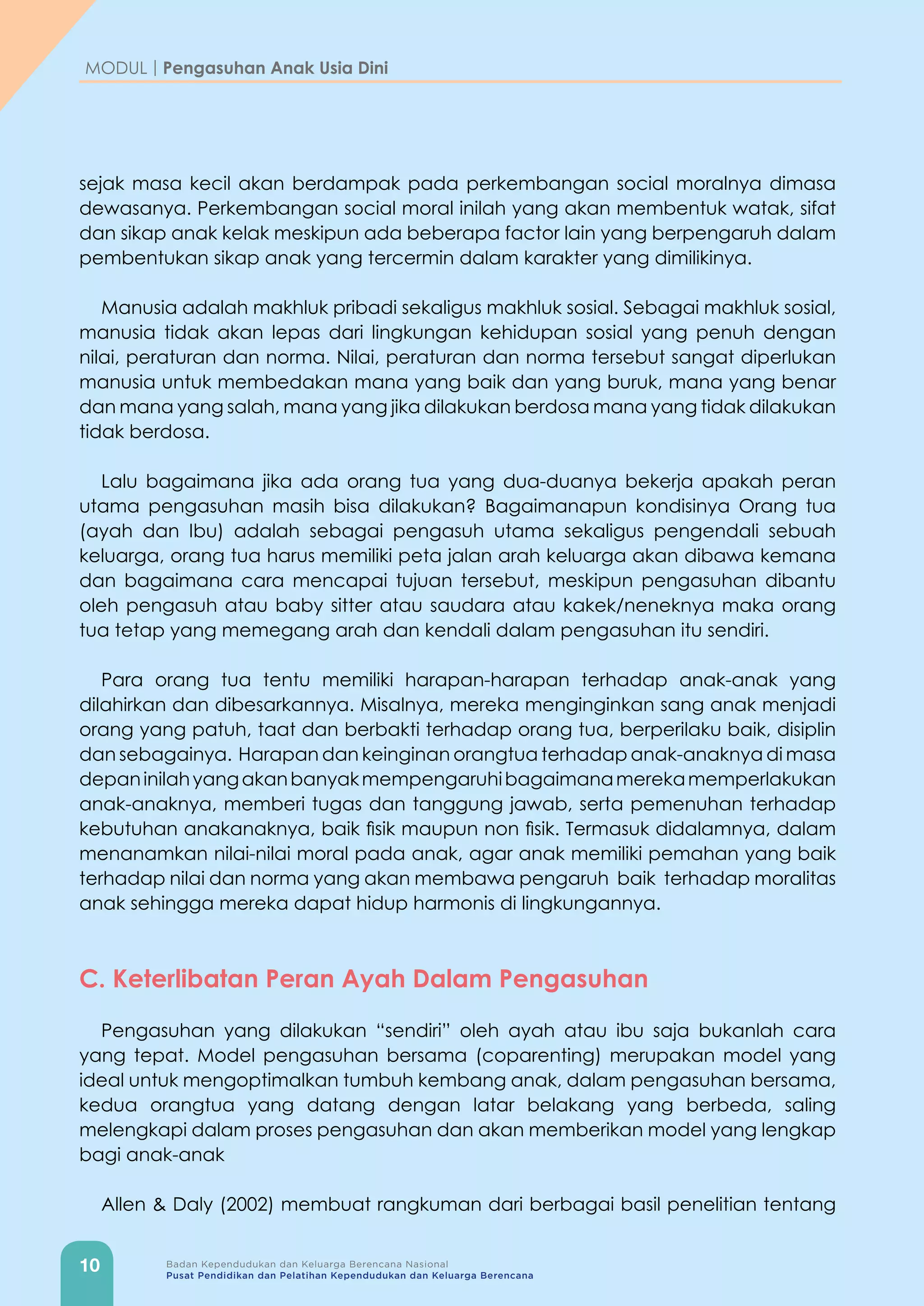 Modul pengasuhan anak usia dini bkkbn rev4 | PDF