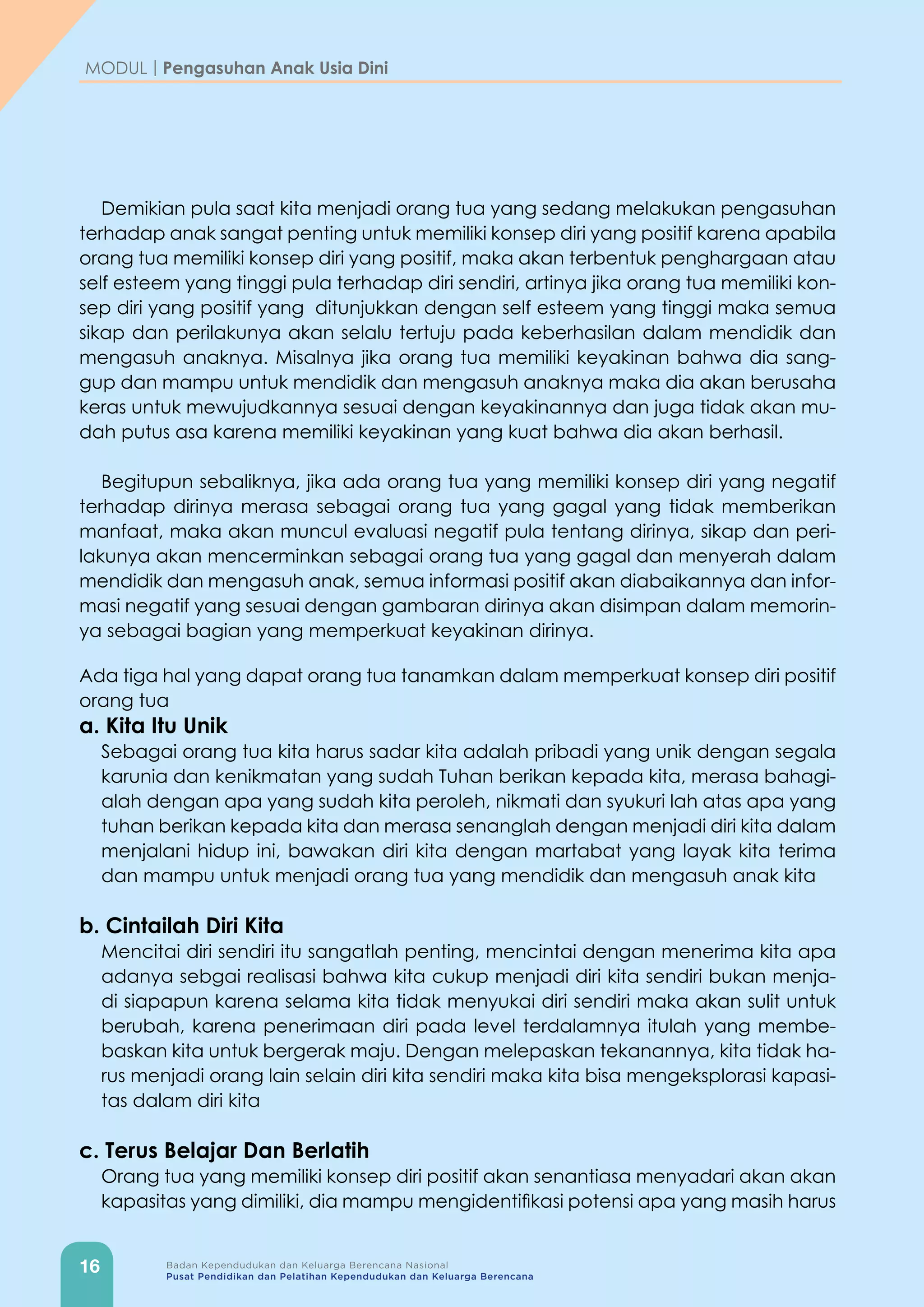 Modul pengasuhan anak usia dini bkkbn rev4 | PDF