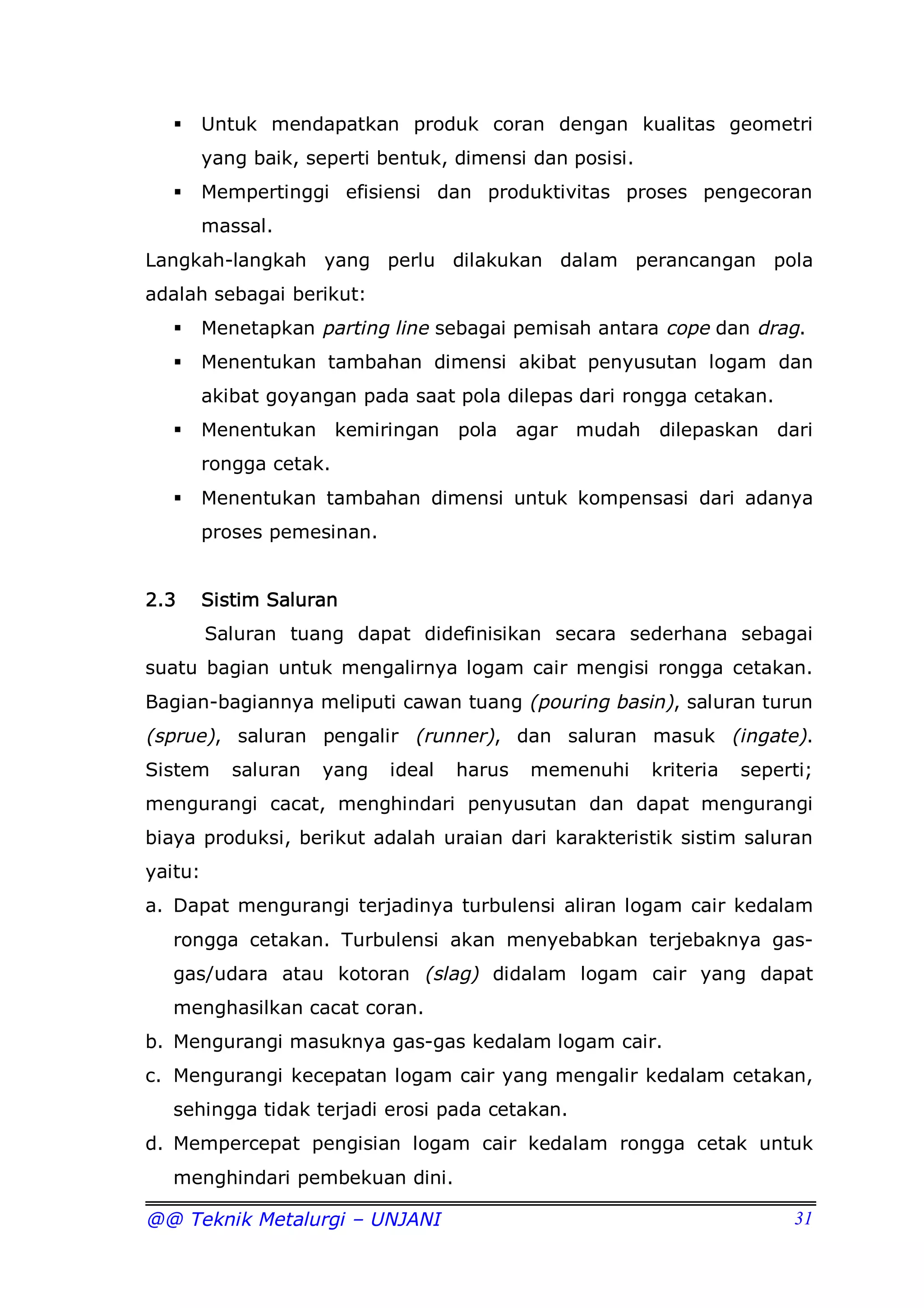 Modul praktikum peleburan & pengecoran logam (AA) | PDF