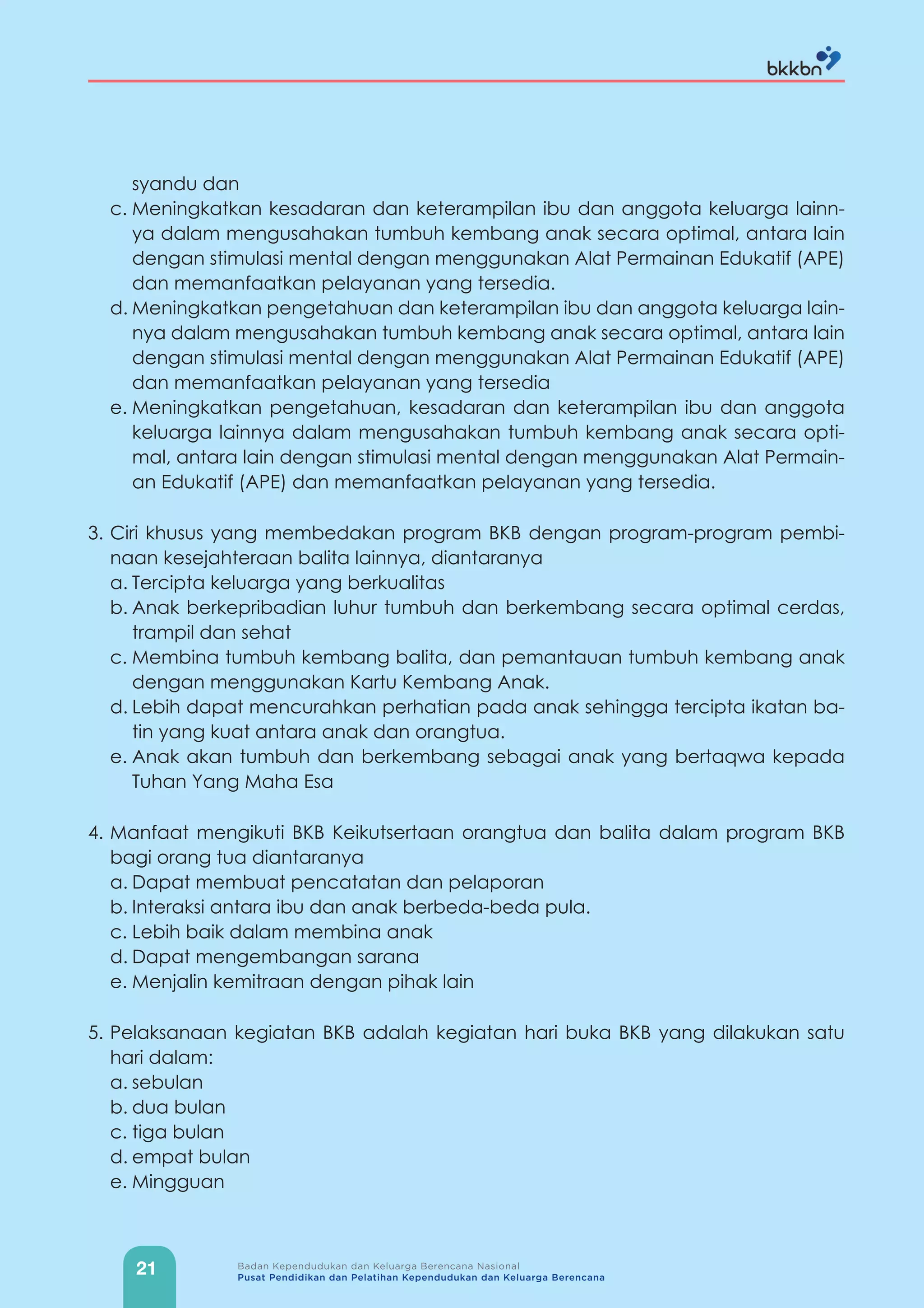 Modul pengelolaan bkb bkkbn final | PDF