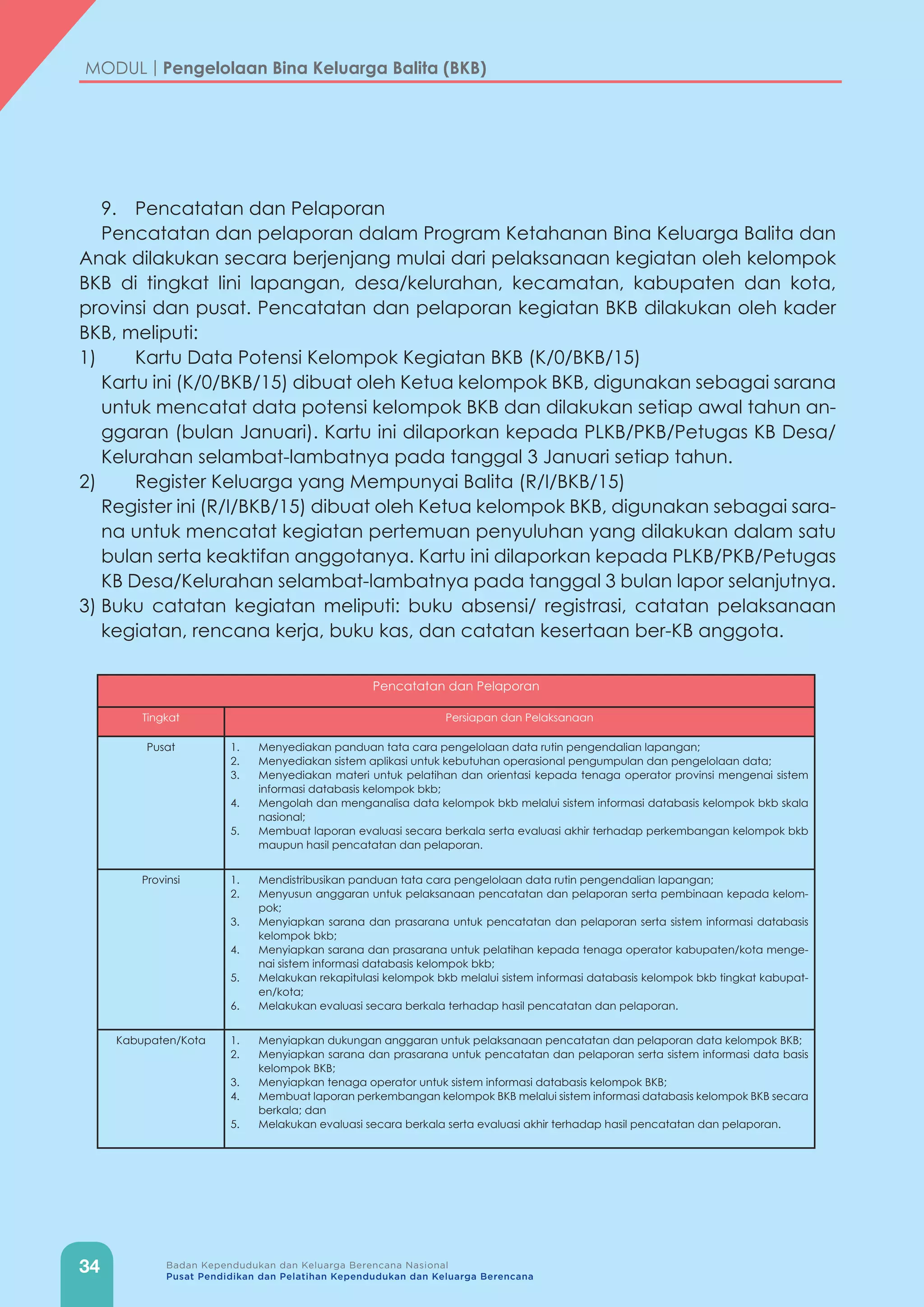 Modul pengelolaan bkb bkkbn final | PDF