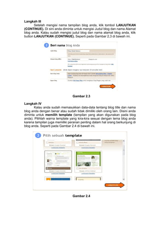 Modul pengenalan membuat blog dengan blogspot | DOC