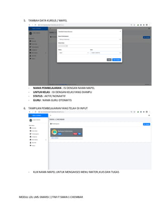 Modul pengunaan aplikasi ldl lms | PDF