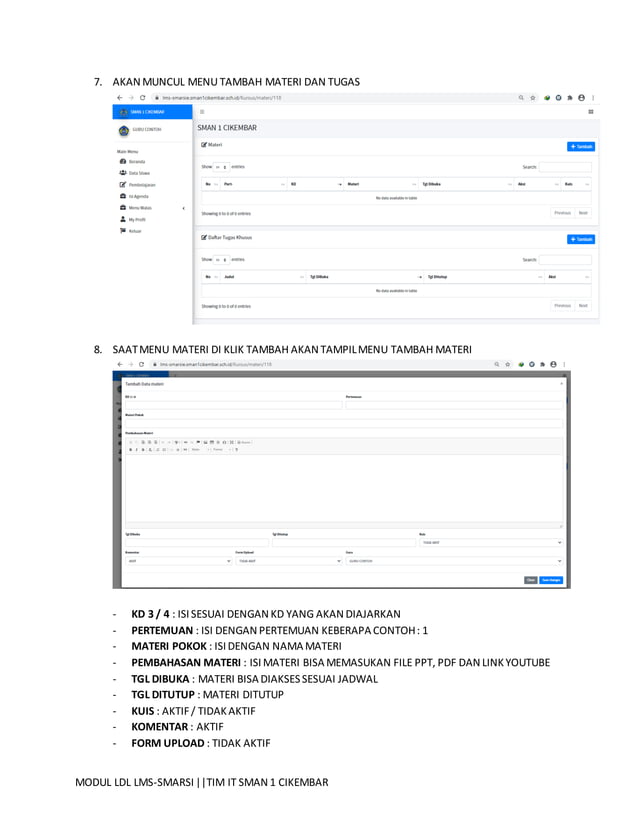 Modul pengunaan aplikasi ldl lms | PDF