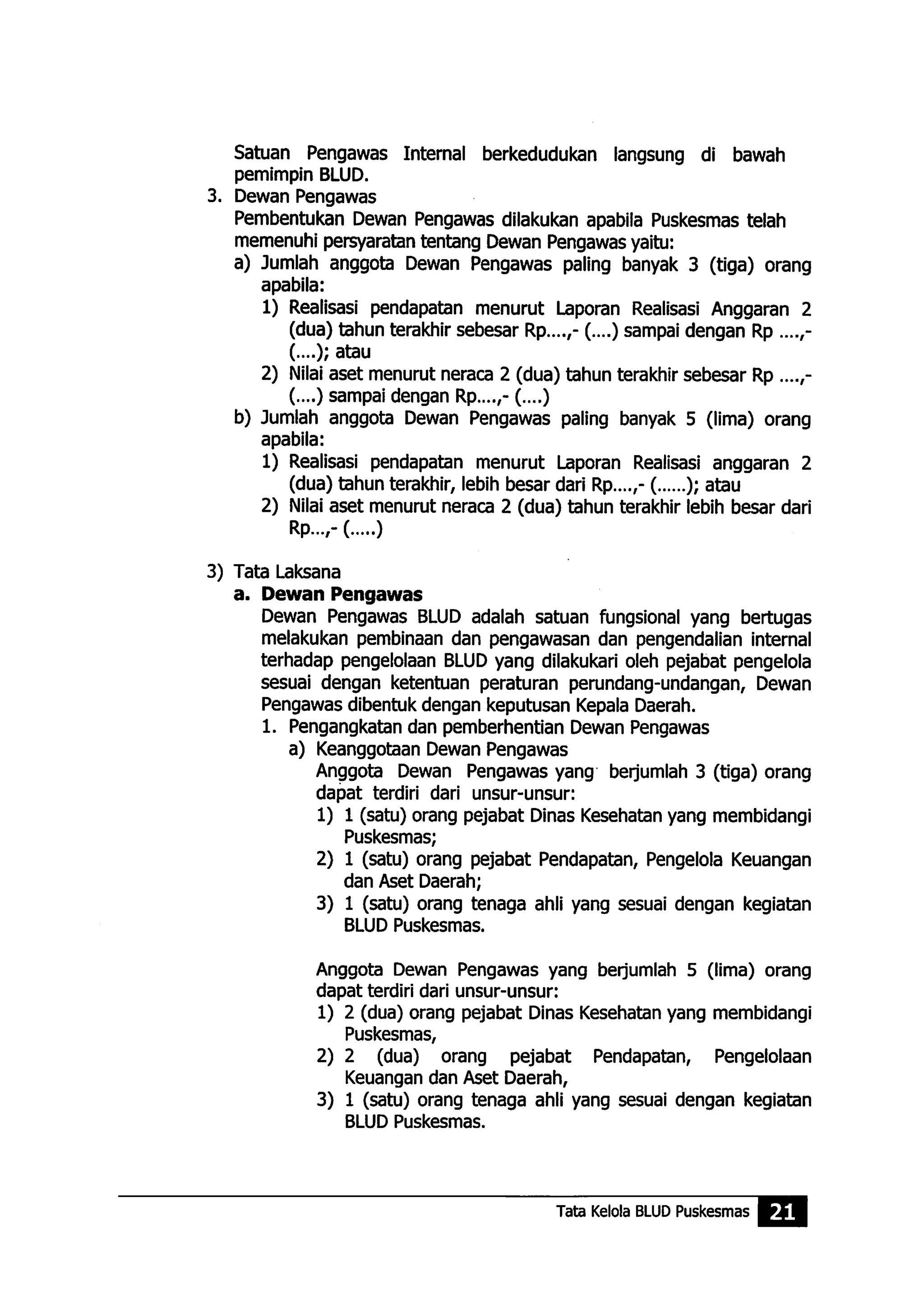 Modul Penyusunan Dokumen Administrasi Penerapan BLUD Puskesmas | PDF