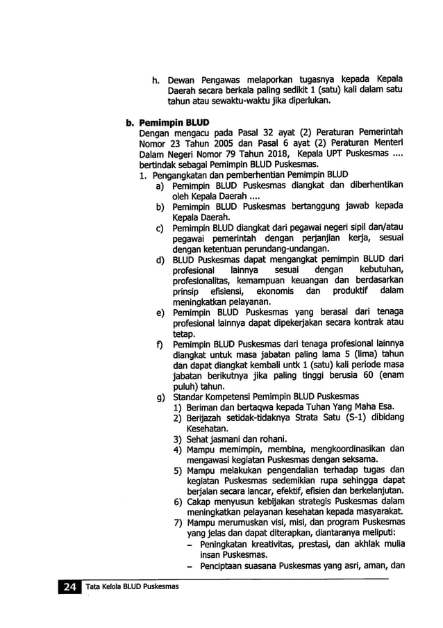 Modul Penyusunan Dokumen Administrasi Penerapan BLUD Puskesmas | PDF