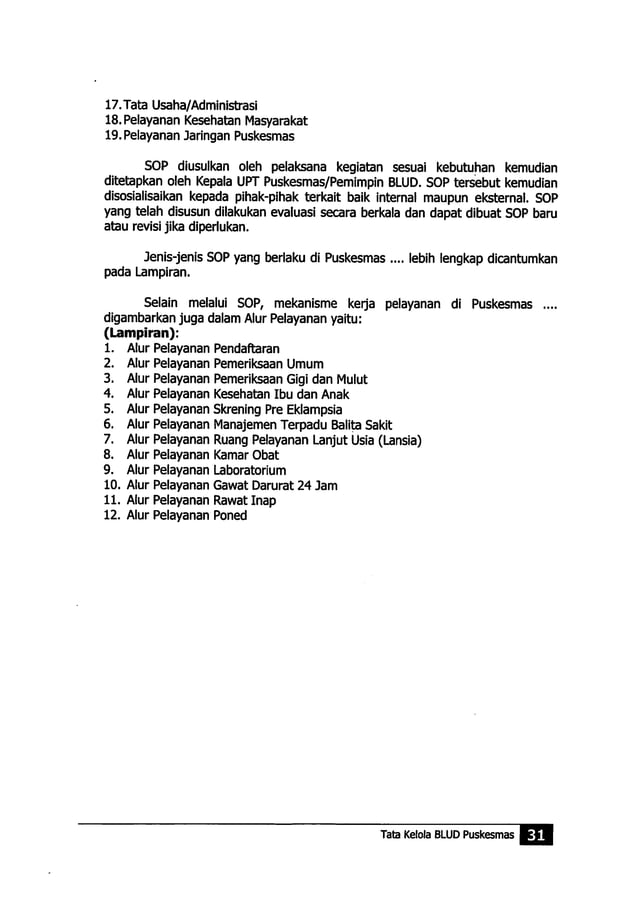 Modul Penyusunan Dokumen Administrasi Penerapan BLUD Puskesmas | PDF