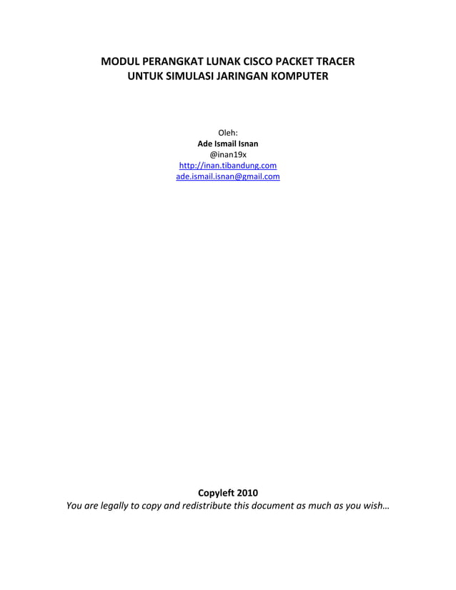 Modul perangkat lunak cisco packet tracer | PDF
