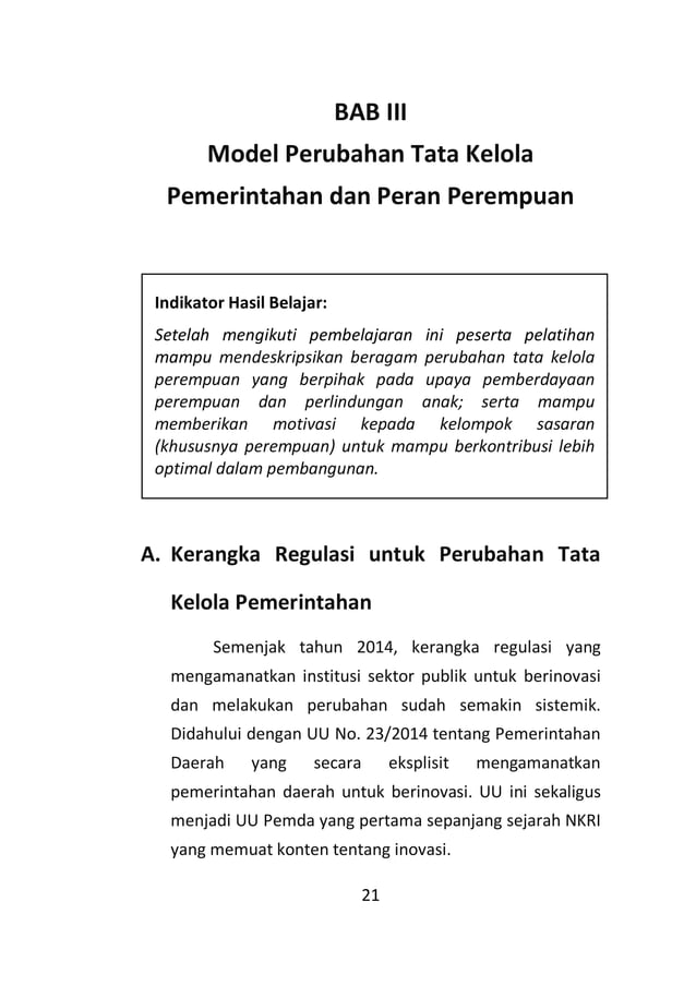 Modul Peran Legislatif Dalam Perubahan Tata Kelola Pemerintahan | PDF