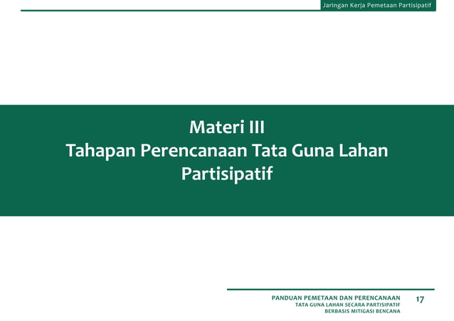 Panduan Pemetaan dan Perencanaan Tata Guna Lahan Secara Partisipatif ...