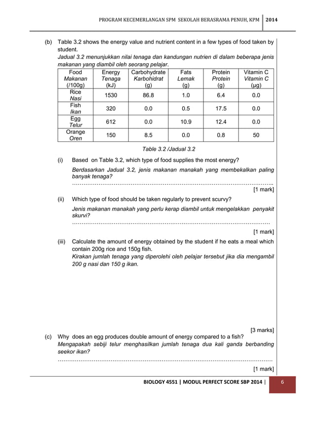 Modul perfect score sbp biology spm 2014 | PDF