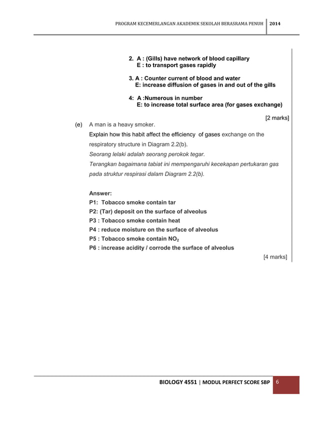 Modul perfect score sbp biology spm 2014 skema | PDF