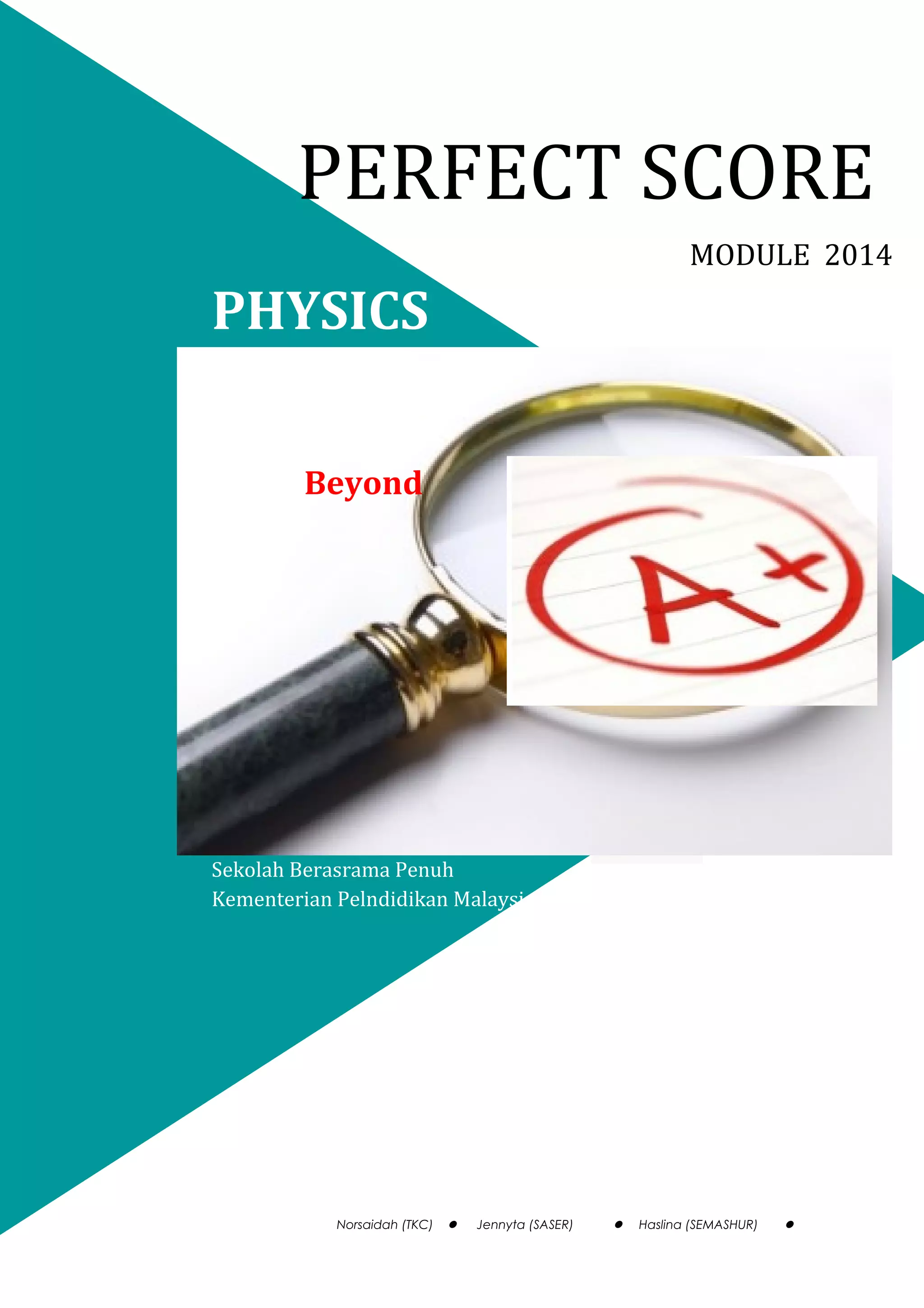 Modul perfect score sbp physics spm 2014 | DOC