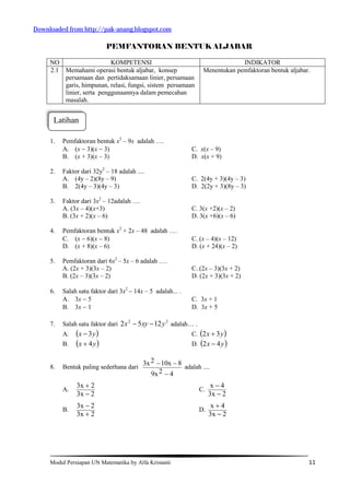 Modul persiapan un matematika smp 2013 | PDF