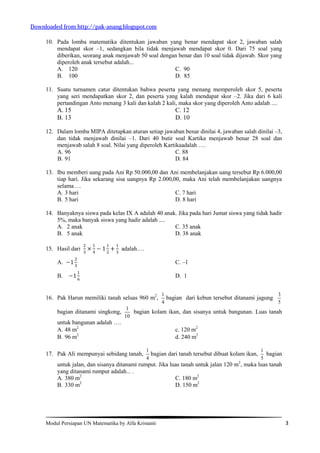 Modul persiapan un matematika smp 2013 | PDF