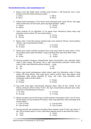 Modul persiapan un matematika smp 2013 | PDF