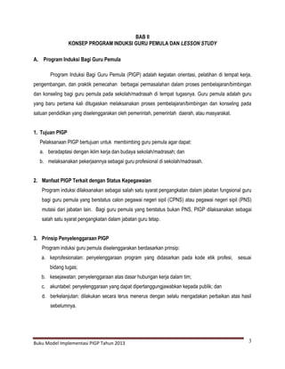 BUKU MODEL IMPLEMENTASI PROGRAM INDUKSI BAGI GURU PEMULA (PIGP) | PDF