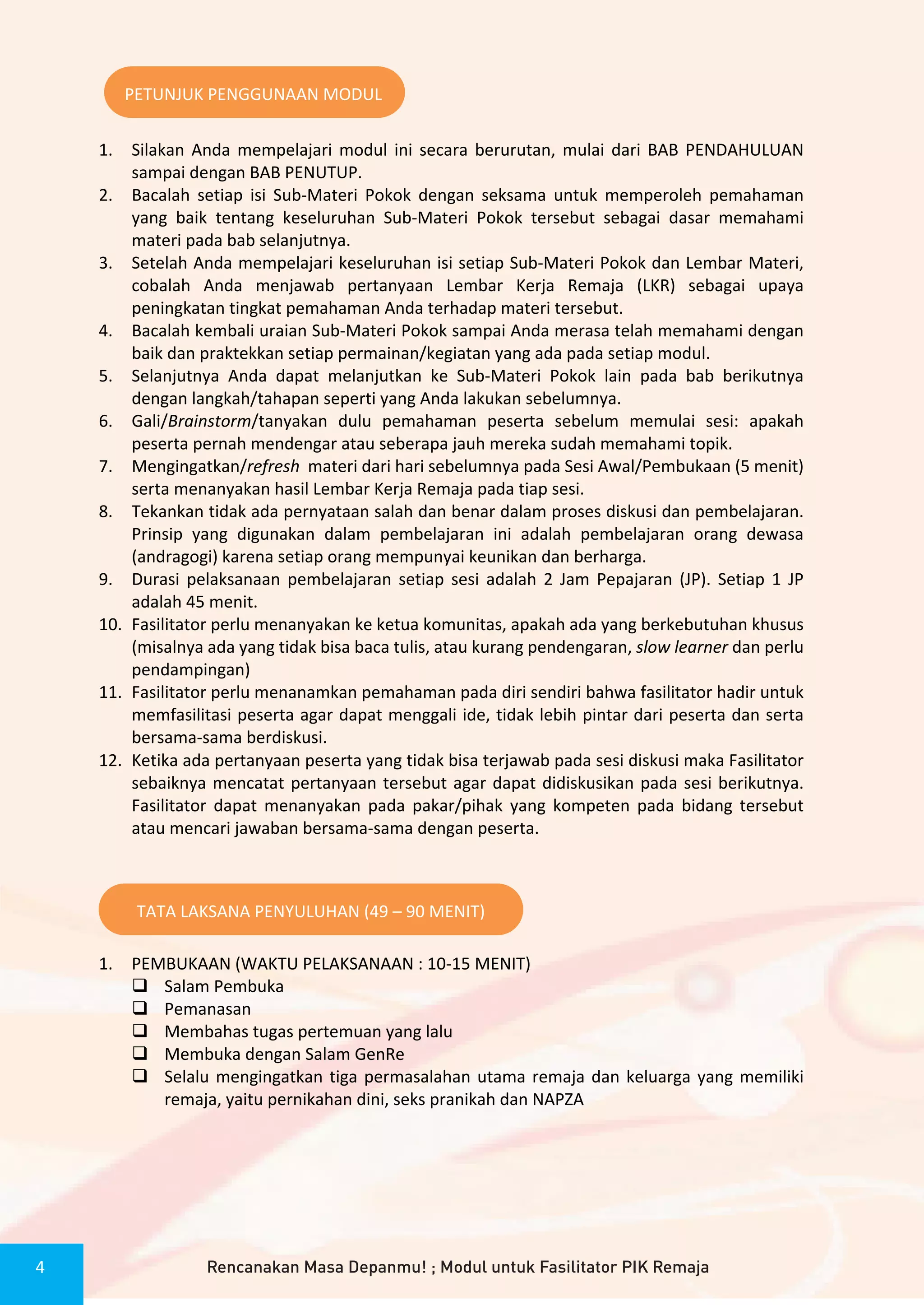 Modul Pusat Informasi Konseling Remaja (PIK R) BKKBN Program Prioritas ...