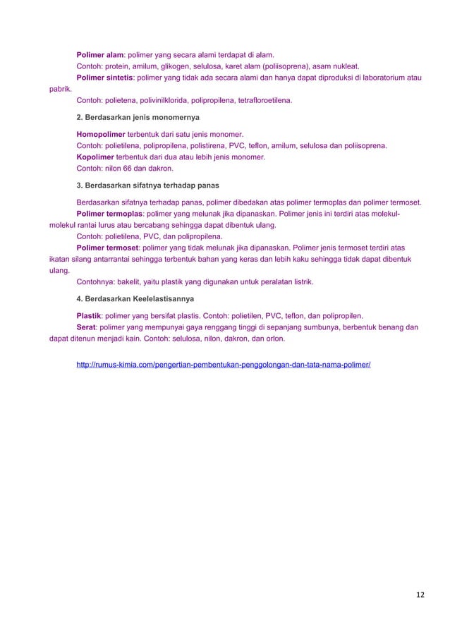 Modul polimer kelas xii sma bss malang | DOC