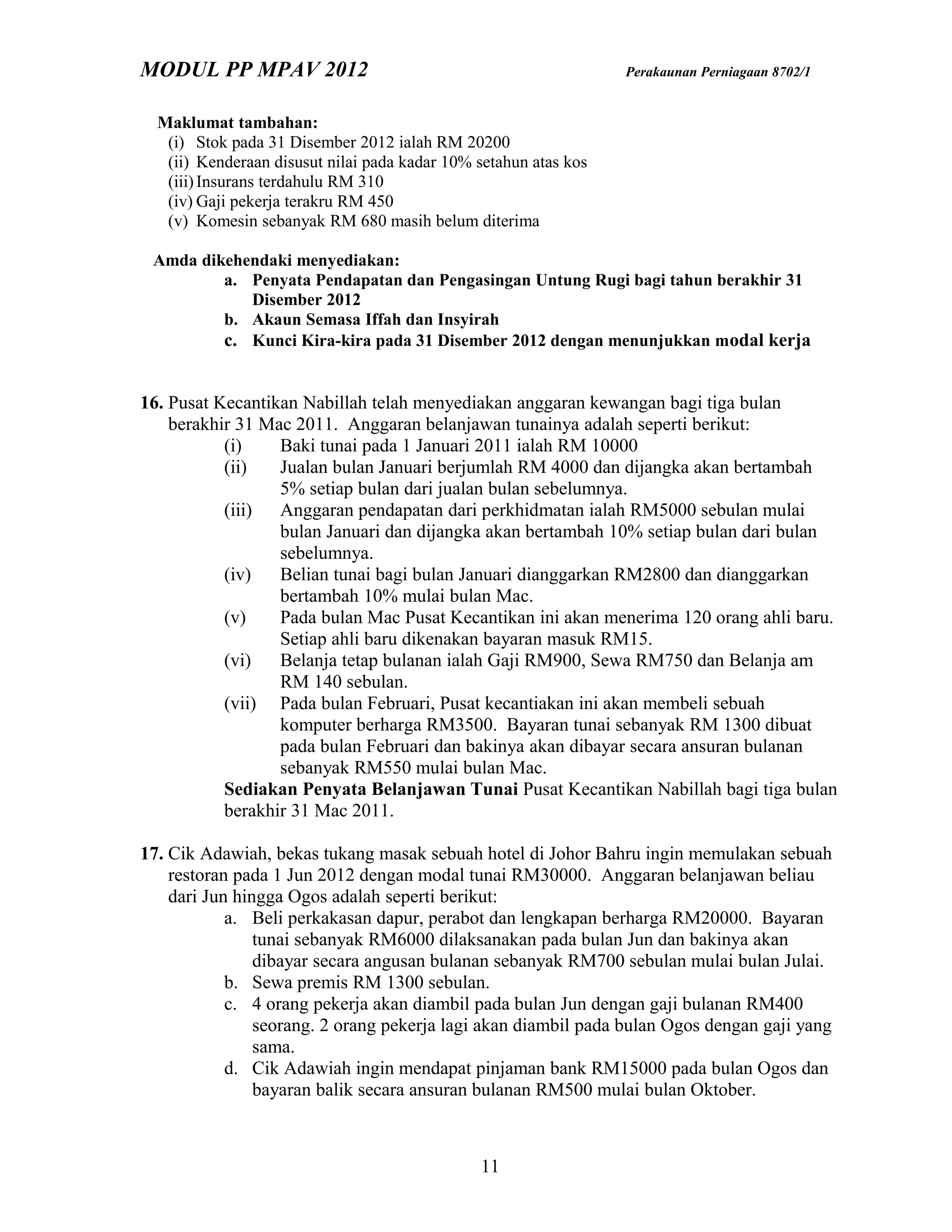 Modul pp mpav 2012 | DOC
