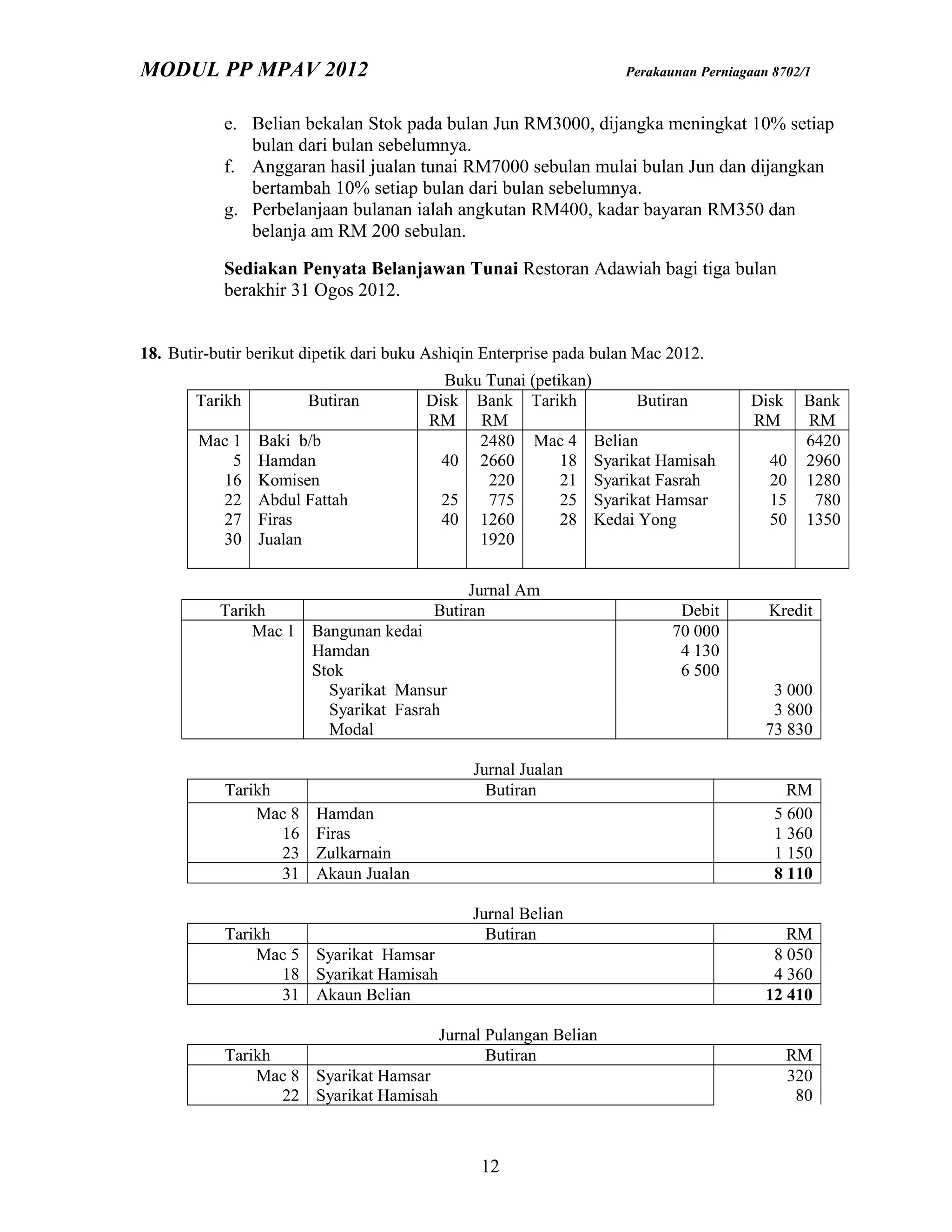 Modul pp mpav 2012 | DOC