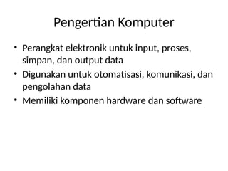 Modul PPT Komputer Sistem OperasI untuk pemula | PPTX
