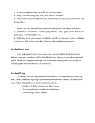 Modul prak2 constructor dan overloading | PDF