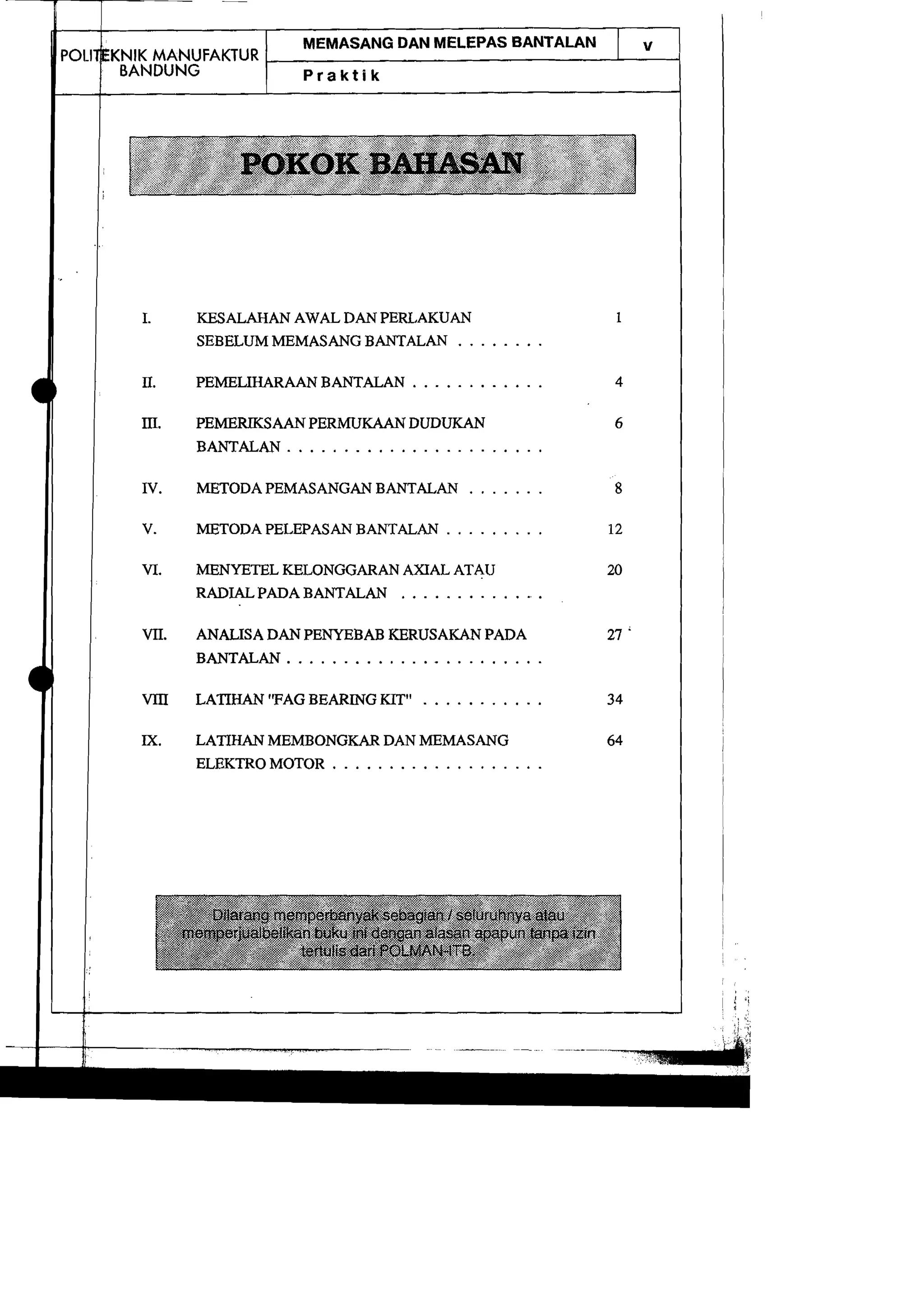Modul Praktik Memasang dan Melepas Bantalan Gelinding_Politeknik ...