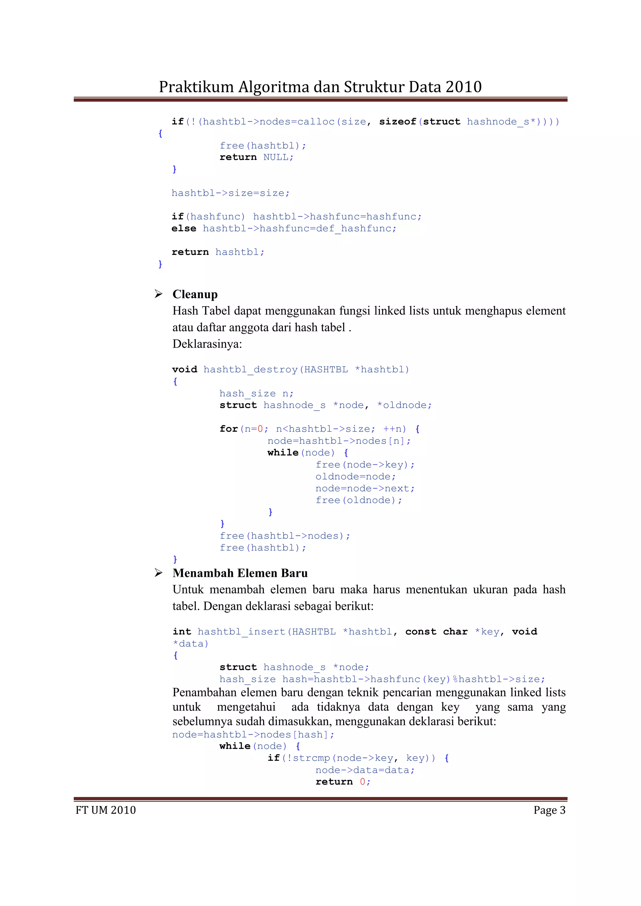 Modul praktikum 11 hashing table | PDF