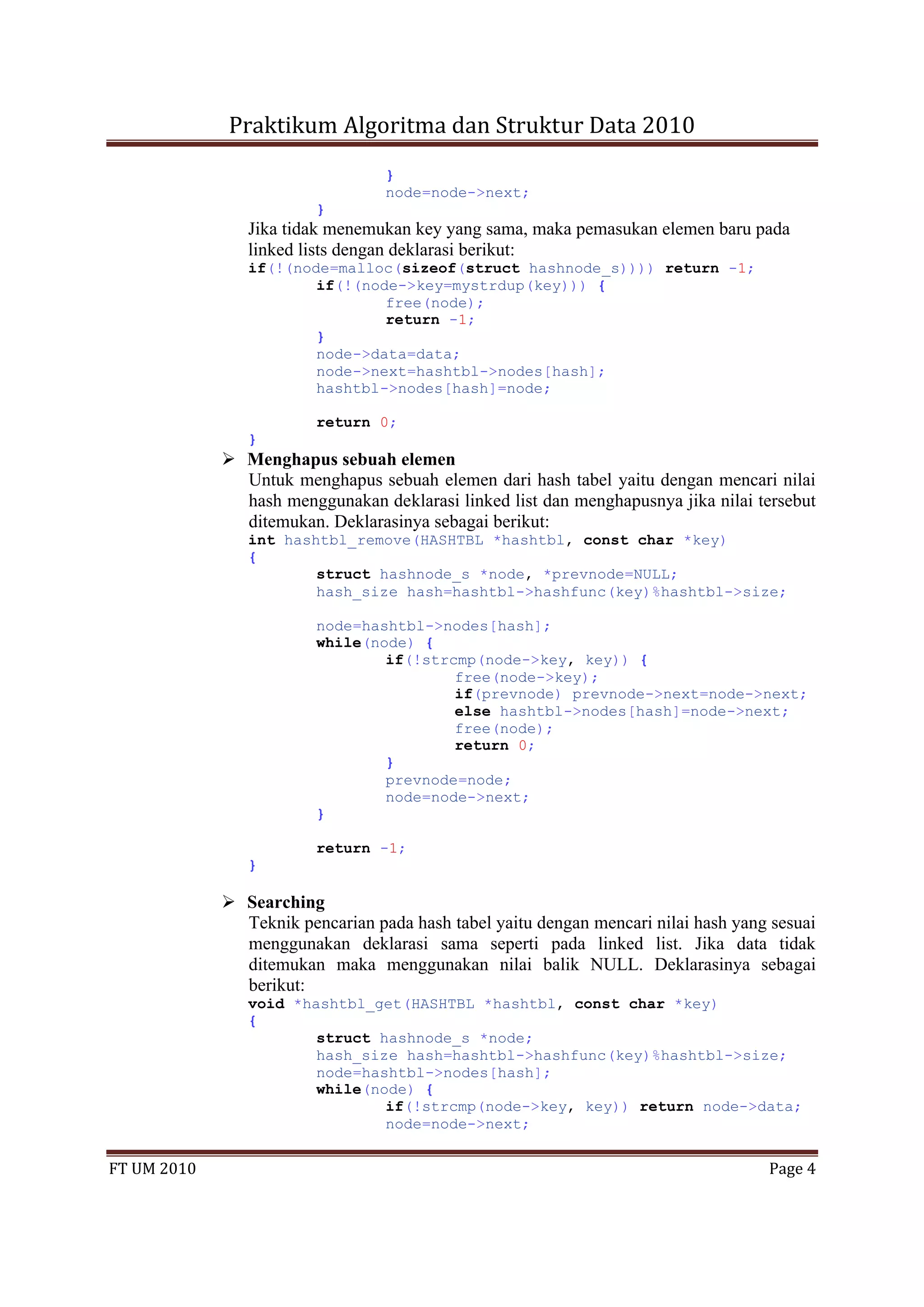 Modul praktikum 11 hashing table | PDF