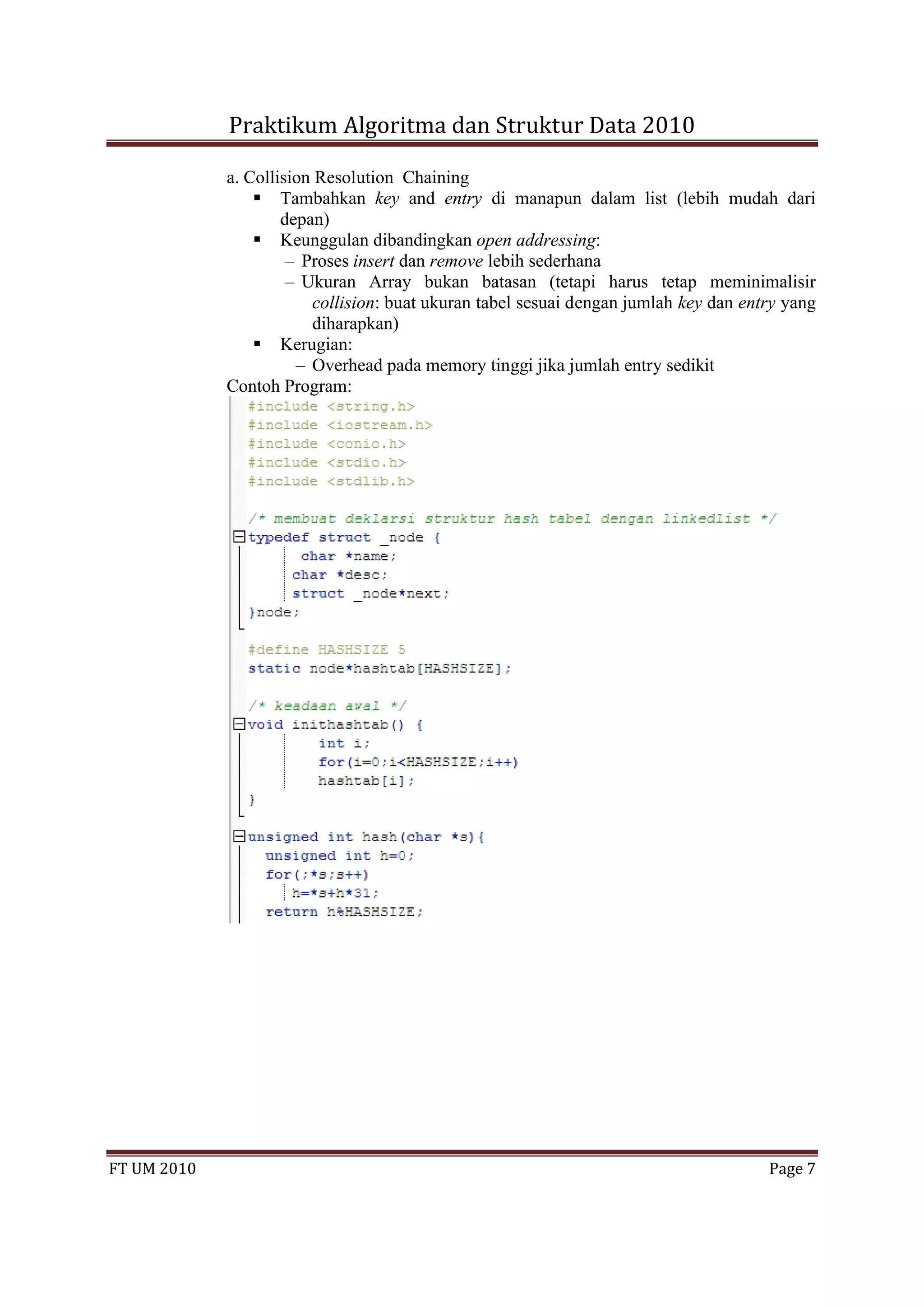 Modul praktikum 11 hashing table | PDF